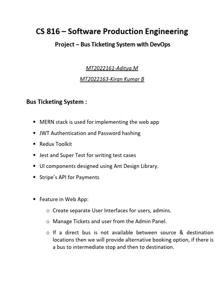 Bus Ticketing System - DevOps | PDF | Web Application | Computer Engineering