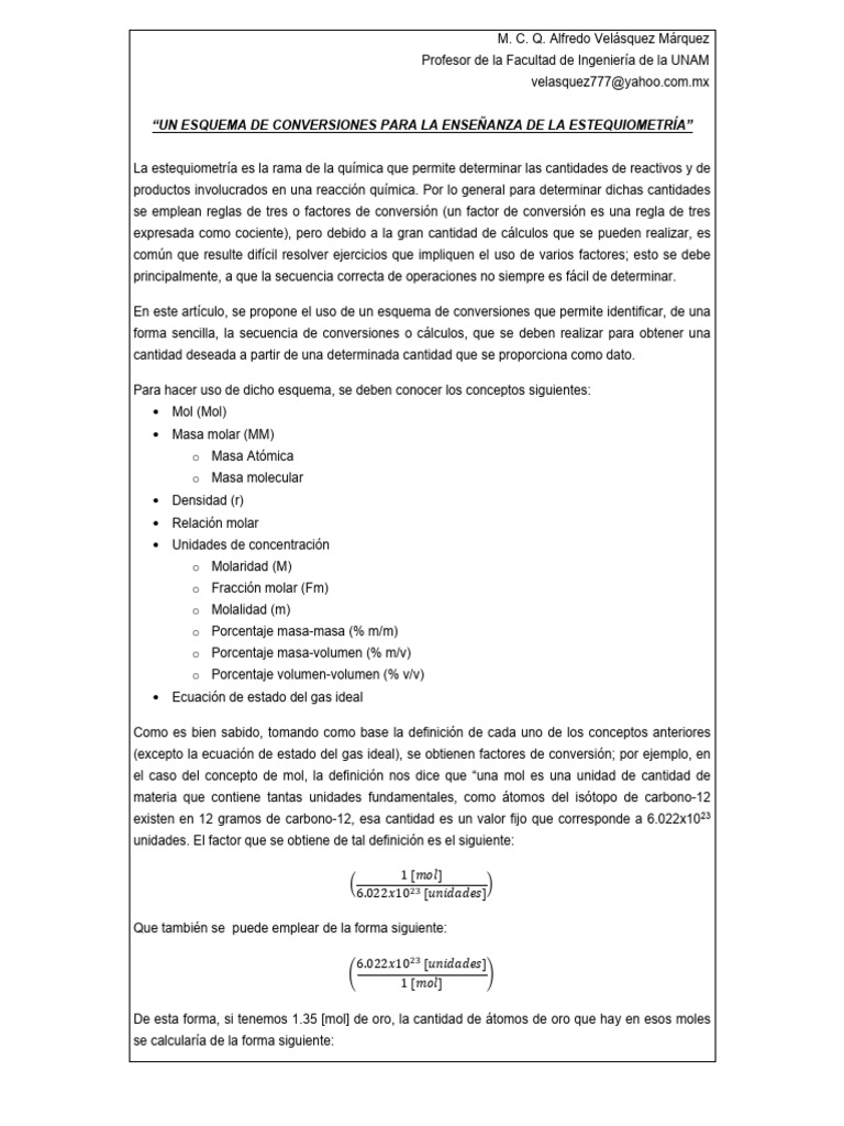 0a - Esquema de Conversiones Químicas | PDF