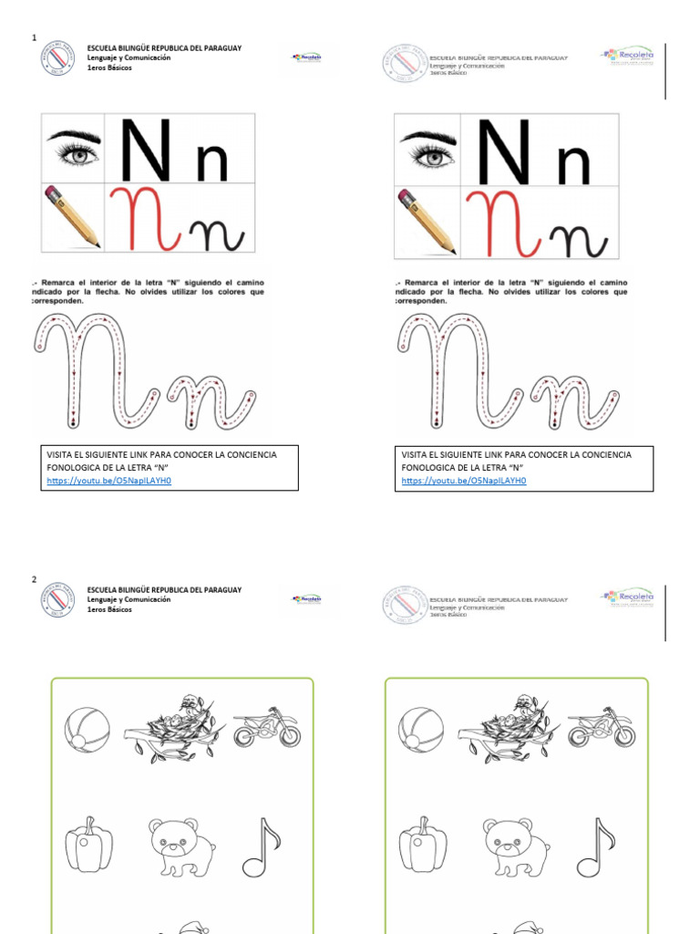 Conciencia Fonológica Letra "N" | PDF | Estudios de idiomas extranjeros ...