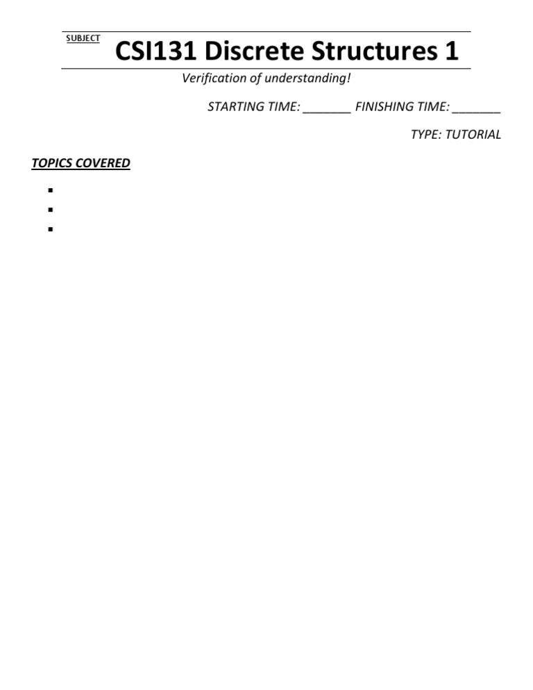 Cover Page For Tutorial | PDF