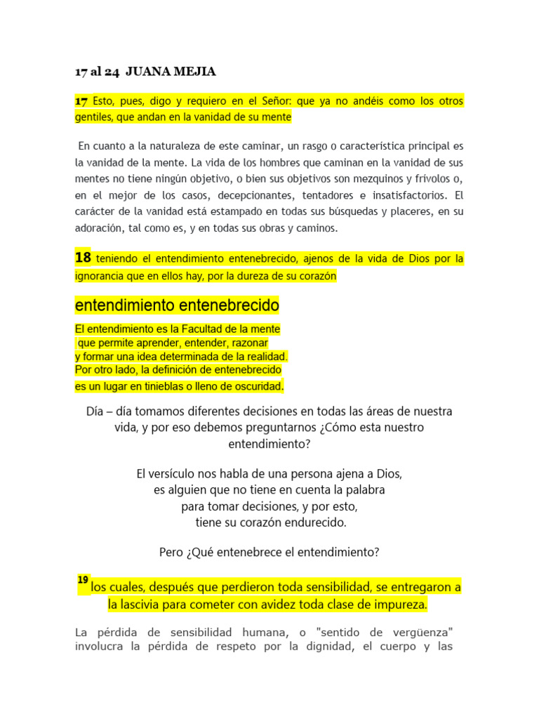 Entendimiento Entenebrecido | PDF