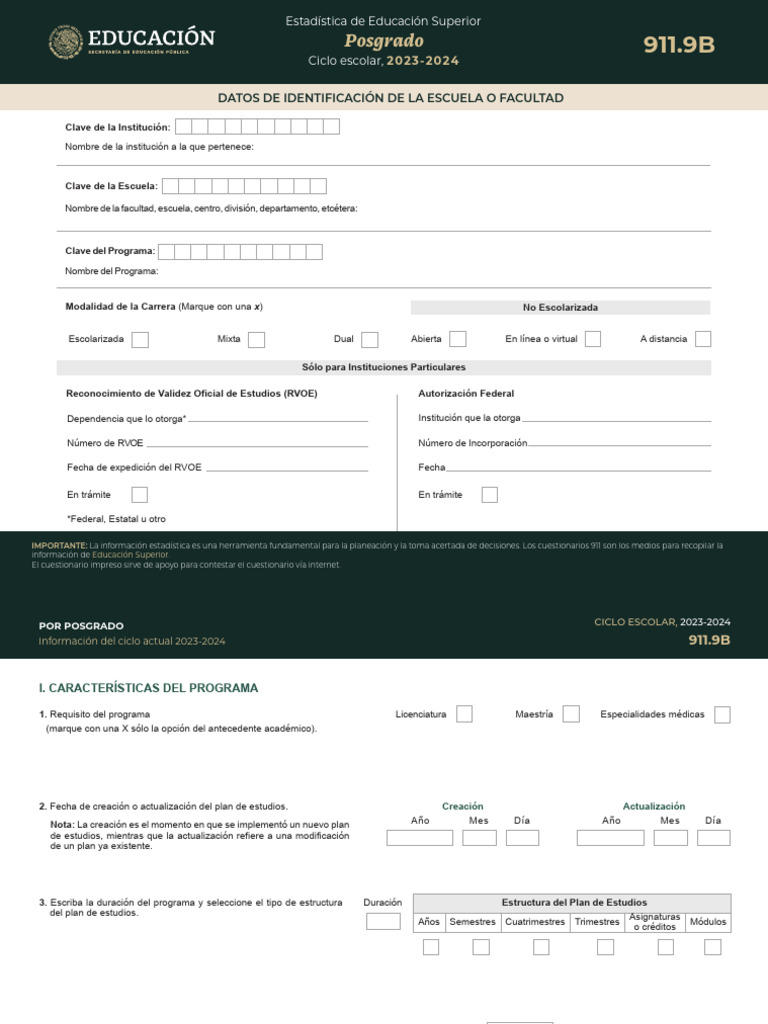 Posgrado 911.9B | PDF | México | Educación más alta