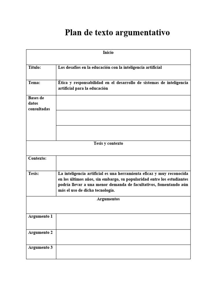 Esquema - Plan de Texto | PDF