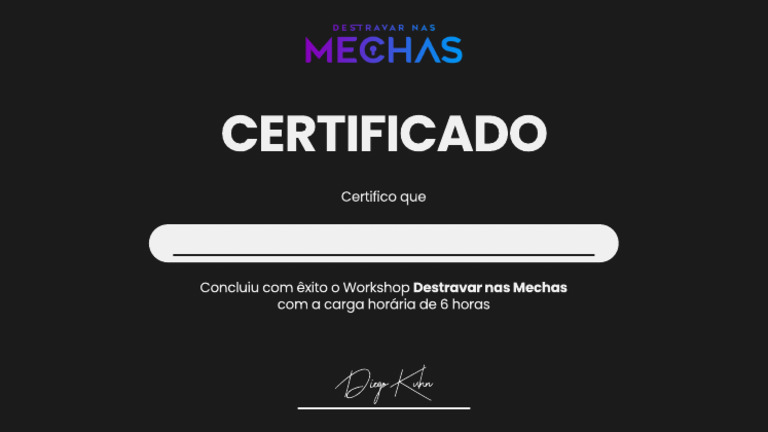 Certificado Destravar Nas Mechas | PDF