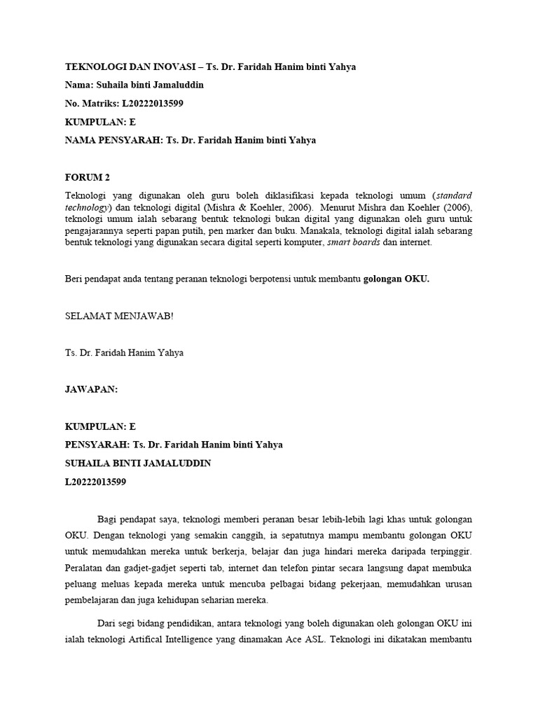 Forum2 - Suhaila Binti Jamaluddin | PDF