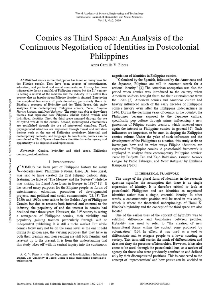 Comics As Third Space An Analysis of The Continuous Negotiation of Identities in Postcolonial ...