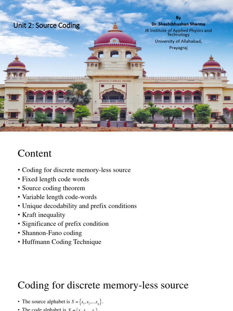 Unit 2 - Source Coding-4 | PDF | Code | Computing