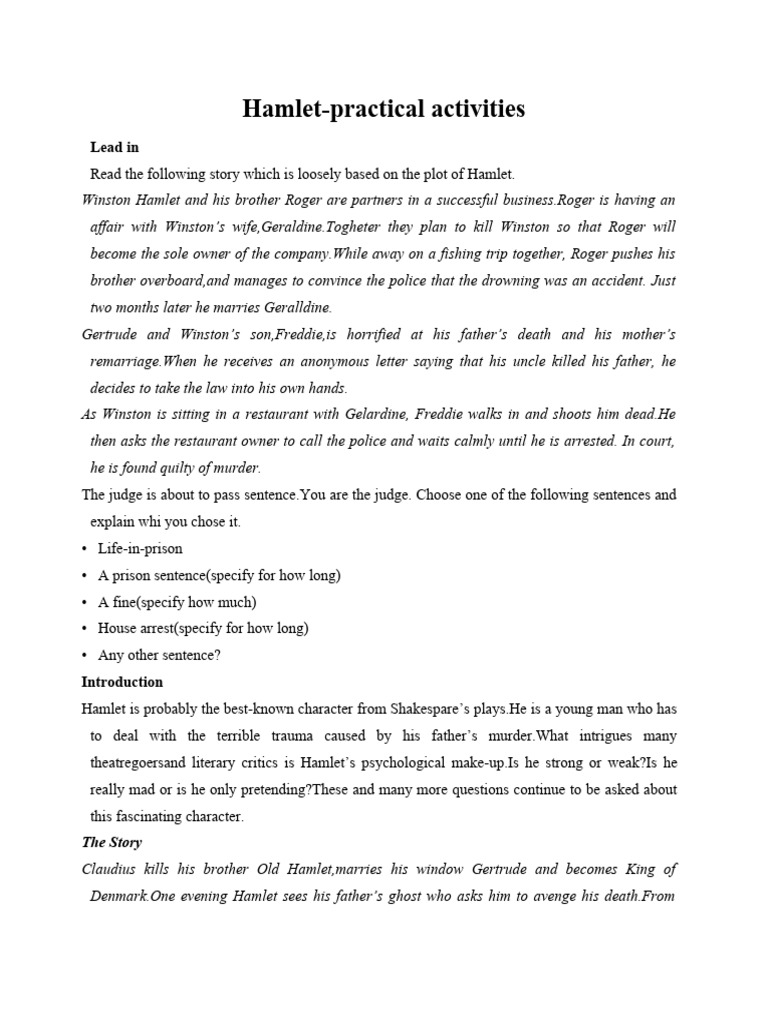 1 Hamlet | PDF | Hamlet