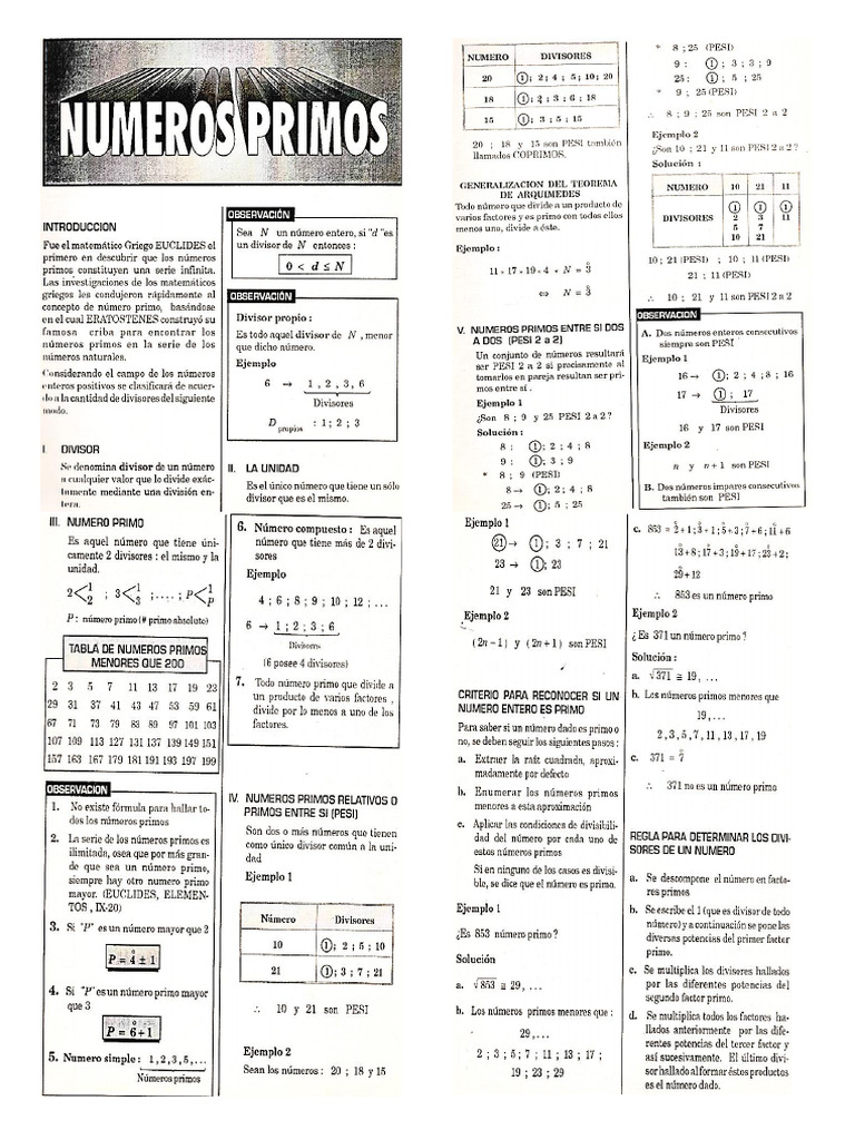 Teoria Numeros Primos | PDF