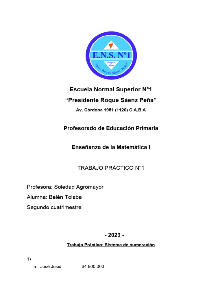 TP 1 - Matematica | PDF