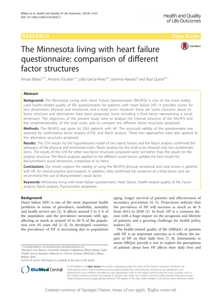 The Minnesota Living With Heart Failure Questionna | PDF