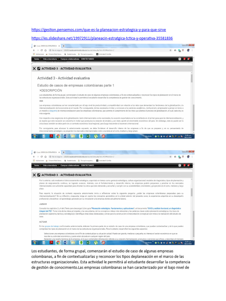 Actividad 3 y 4 | PDF | Planificación | Business