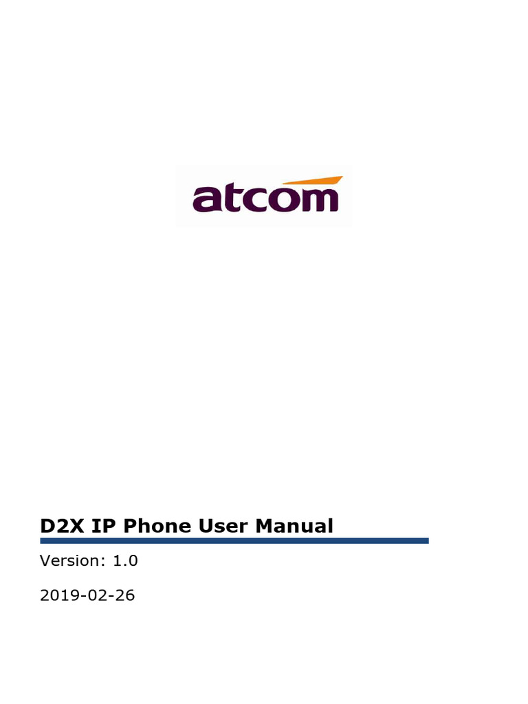 D2X User Manual | PDF | Telephone | Session Initiation Protocol