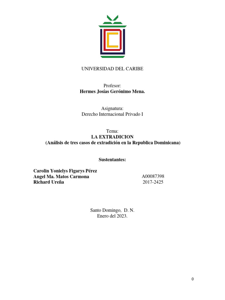 Trabajo Final DIP Extradiccion. Grupo 3. | PDF | Política | Ciencias sociales