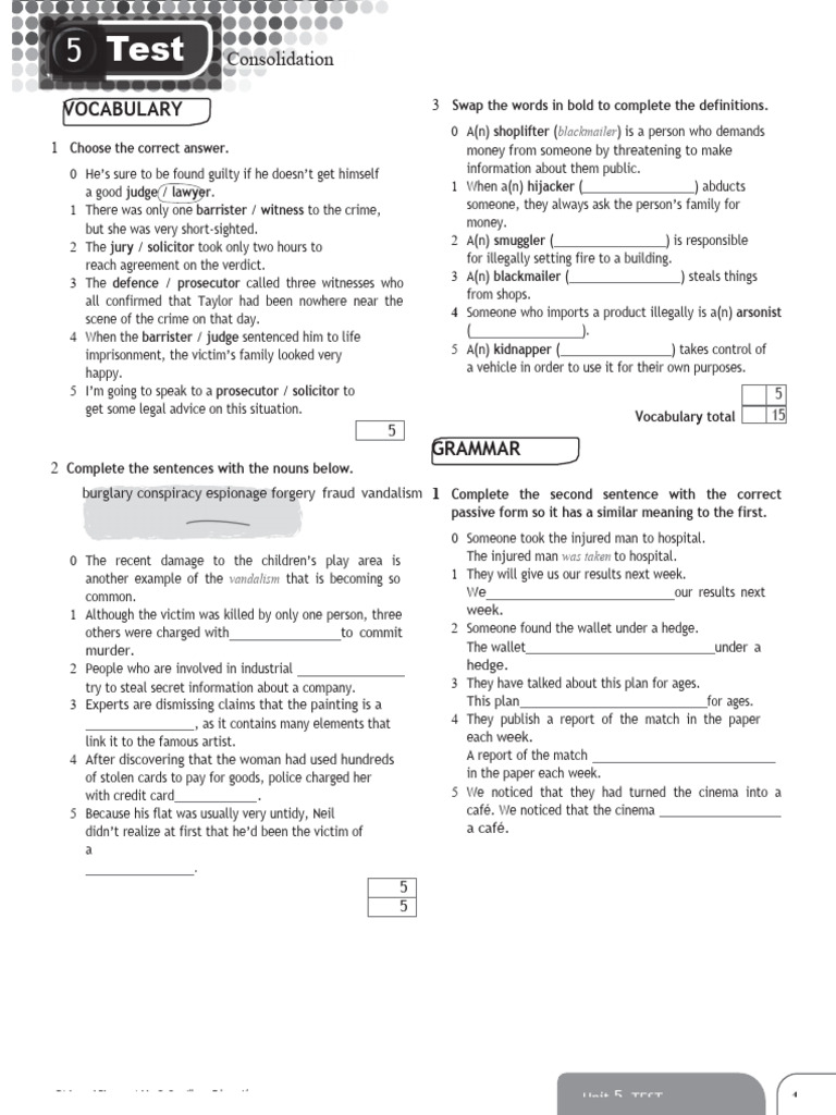 Achievers C1 Test Unit 5 Consolidation | PDF | Prison | Crimes Achievers C1 Test Unit 5 Consolidation | PDF | Prison | Crimes