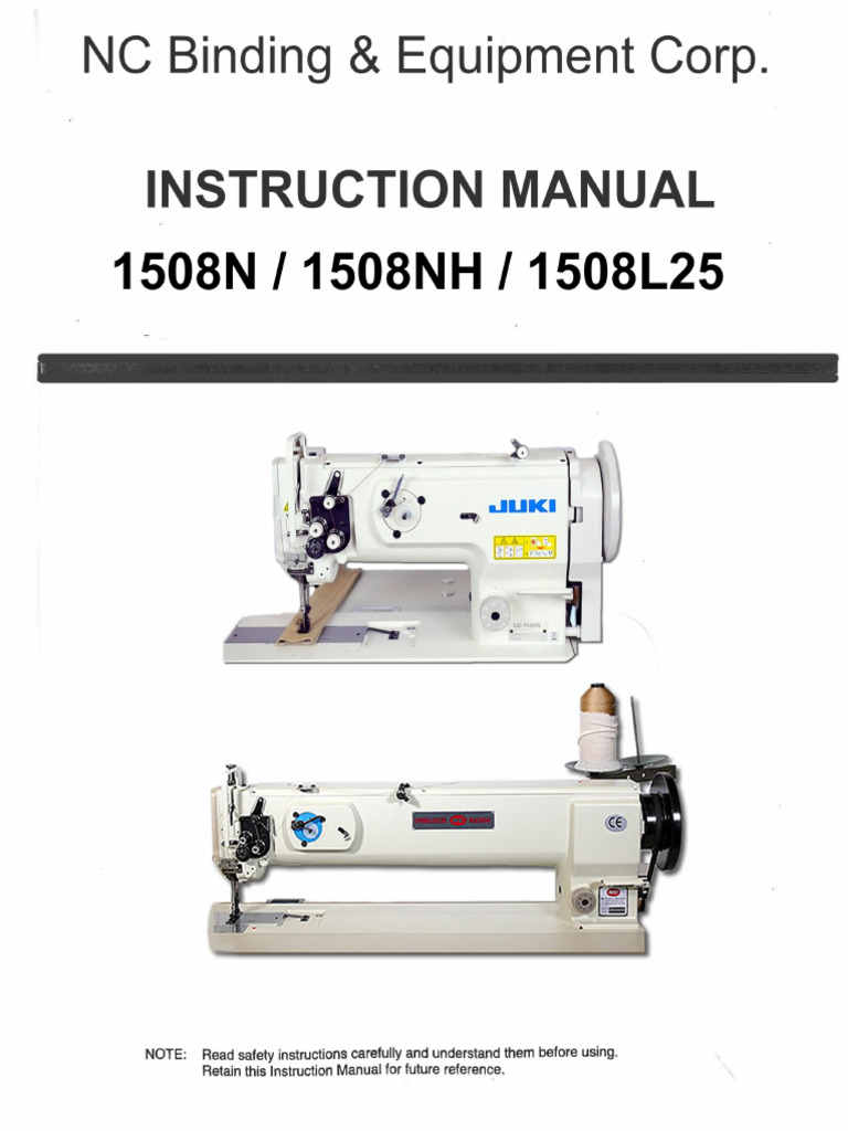 Juki 1508N-1508NH-1508L25 Instruction Manual | PDF