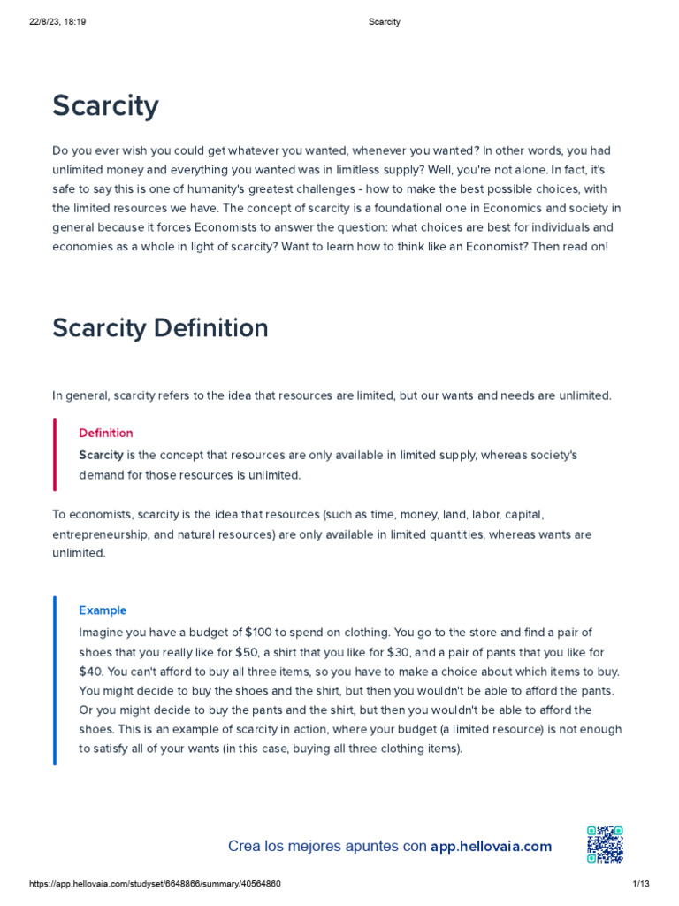 Scarcity | PDF