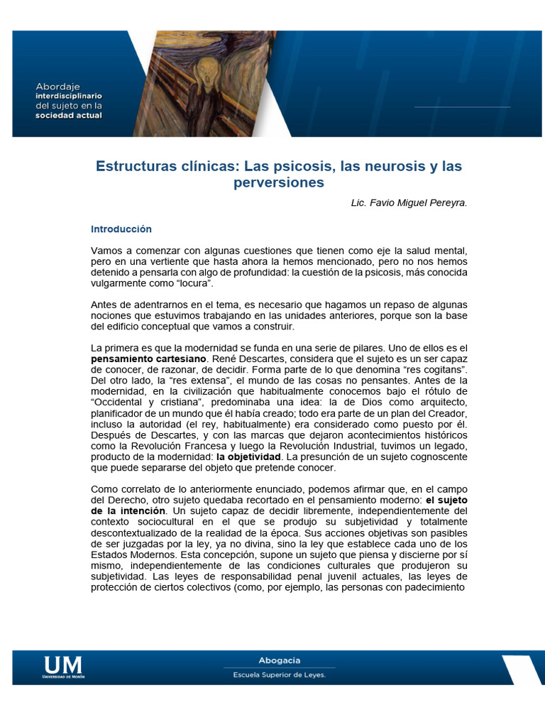 Clase 7 Estructuras Clinicas - Las Psicosis, Las Neurosis y Las Perversiones | PDF | Manual ...