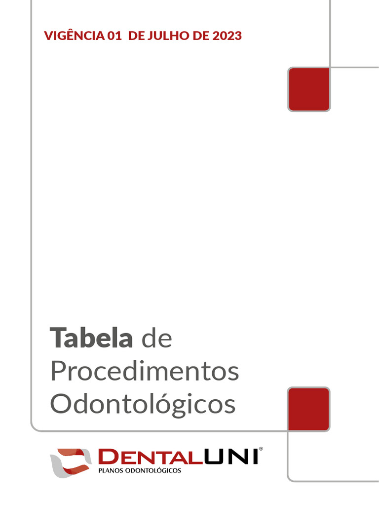 Tabela Procedimentos | PDF