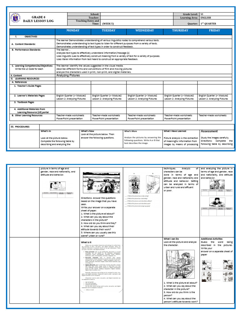 Melc-Based DLL Quarter 1 Week 5 | PDF | Learning | Worksheet