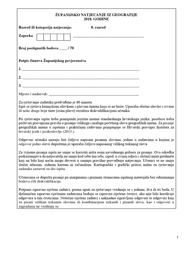 Ispit - 8 R - Zup - 2018 | PDF