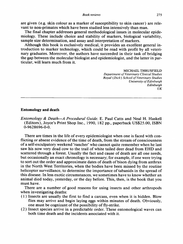 Entomology and Death A Procedural Guide | PDF