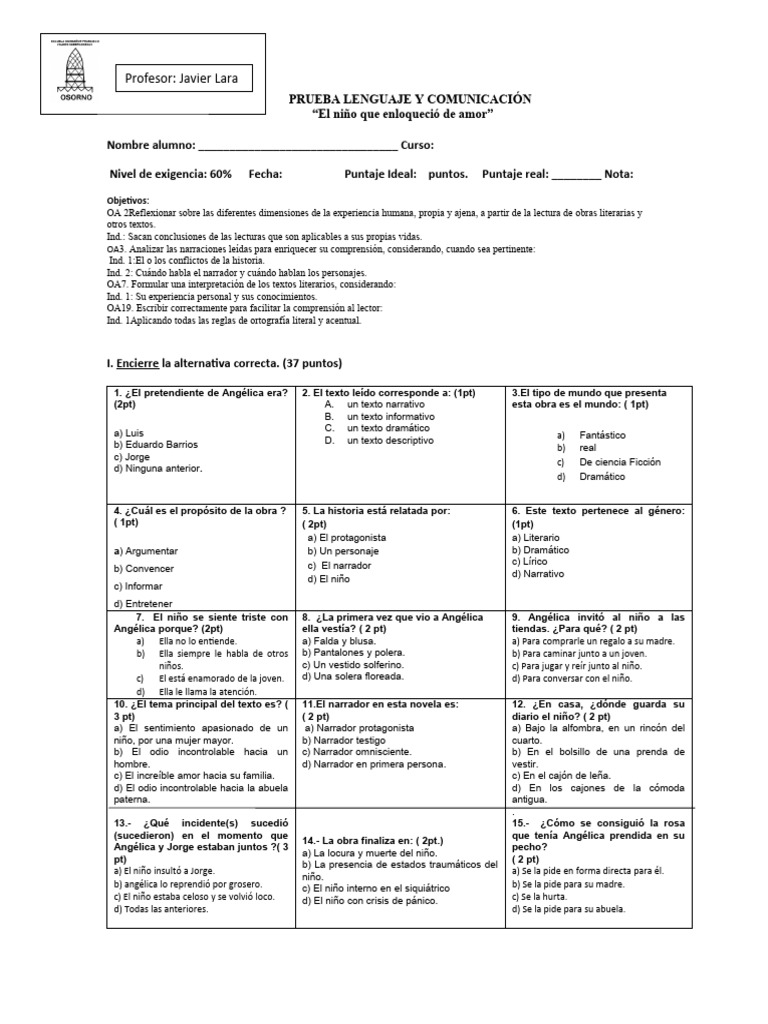 El Niño Que Enloqueció de Amor | PDF