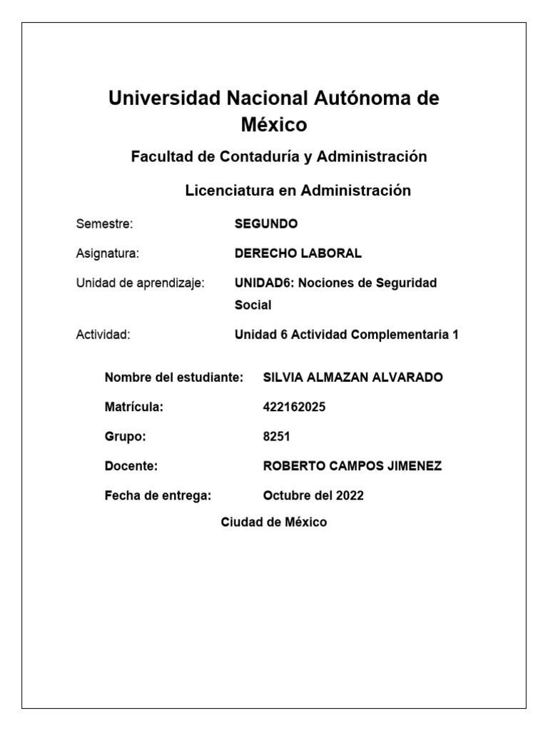 Unidad 6 Act Complementaria 1 - SAA | PDF