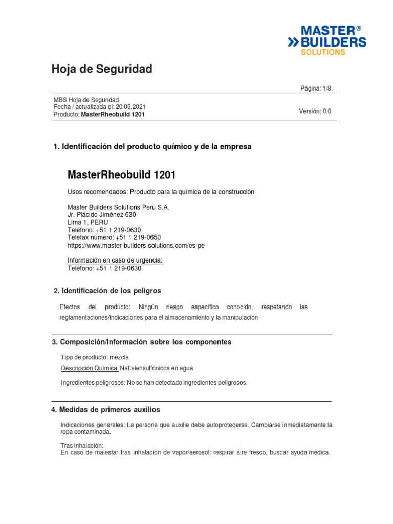 HS MasterRheobuild 1201 | PDF