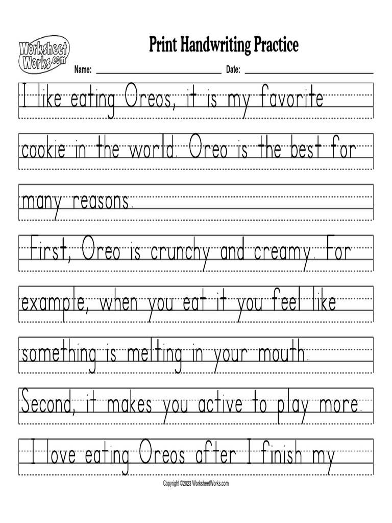 WorksheetWorks Print Handwriting Practice 3 | PDF | Computers