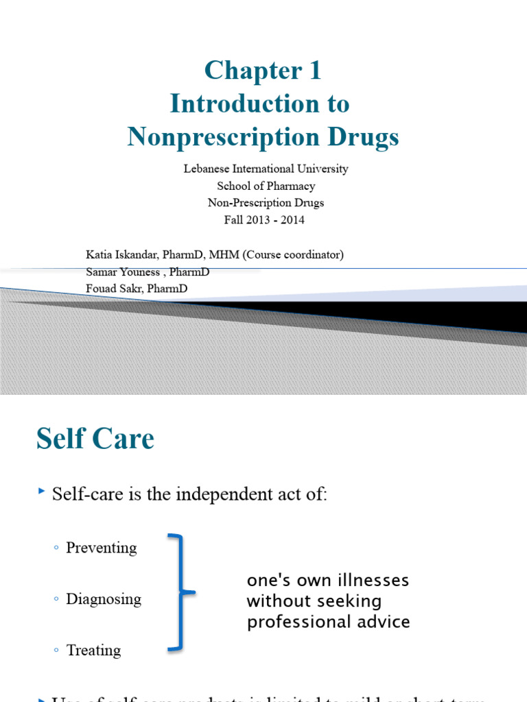 Introduction To Nonprescription Drugs | PDF | Over The Counter Drug | Prescription Drugs