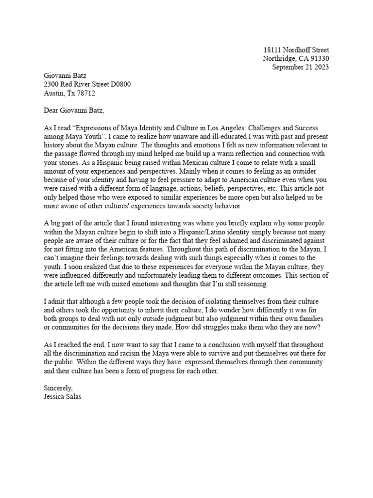 Cas Letter To Author | PDF | Politics | Travel