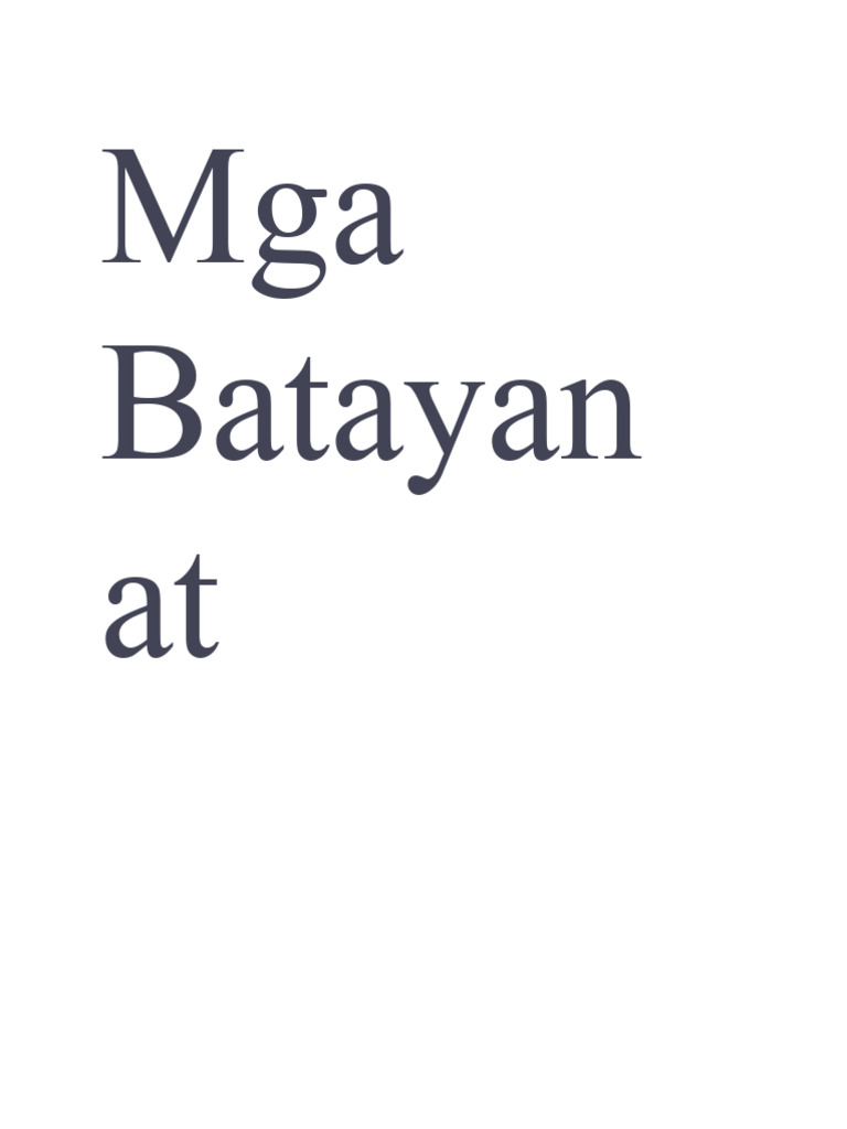 Mga Batayan at Alituntunin Sa | PDF
