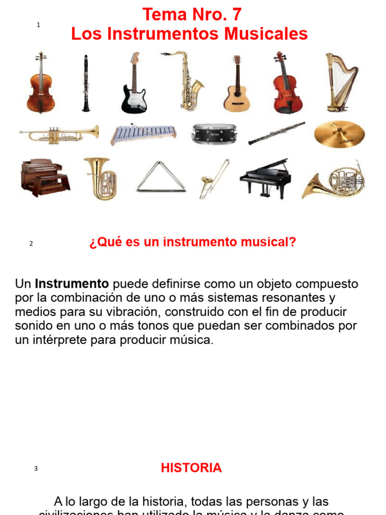 Instrumentos Musicales: Historia y Tipos | PDF | Instrumentos musicales ...