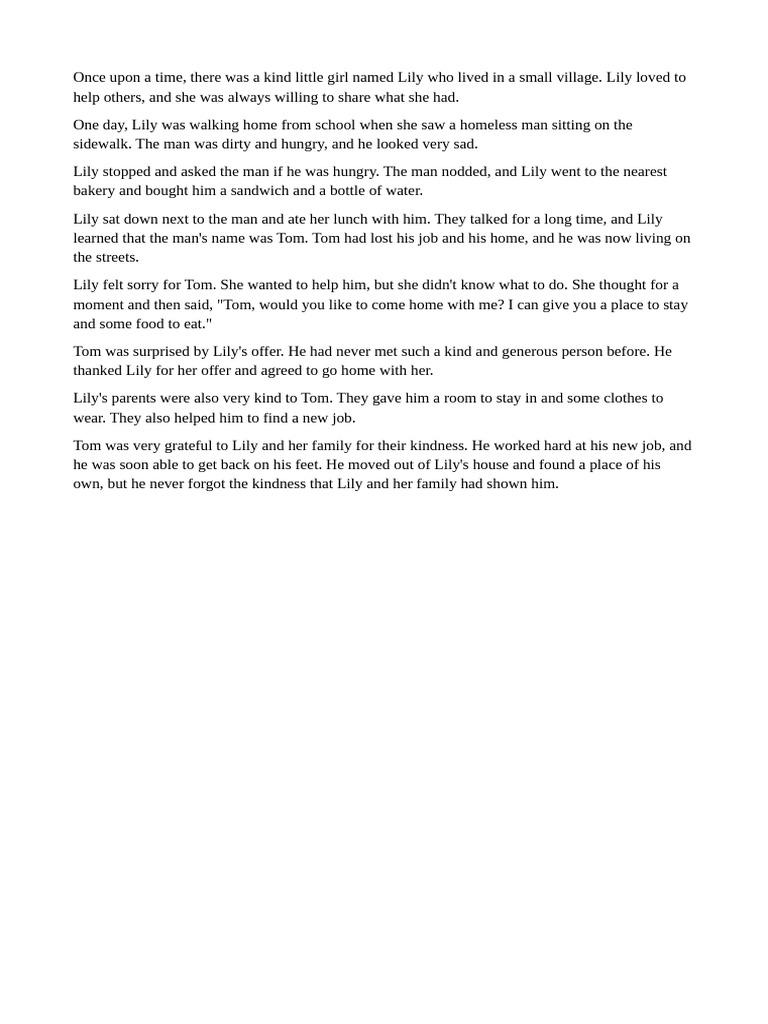 The Kind Little Girl | PDF