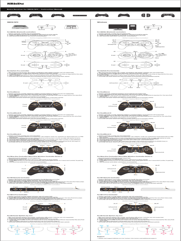 8bitdo SNES RR Manual | PDF