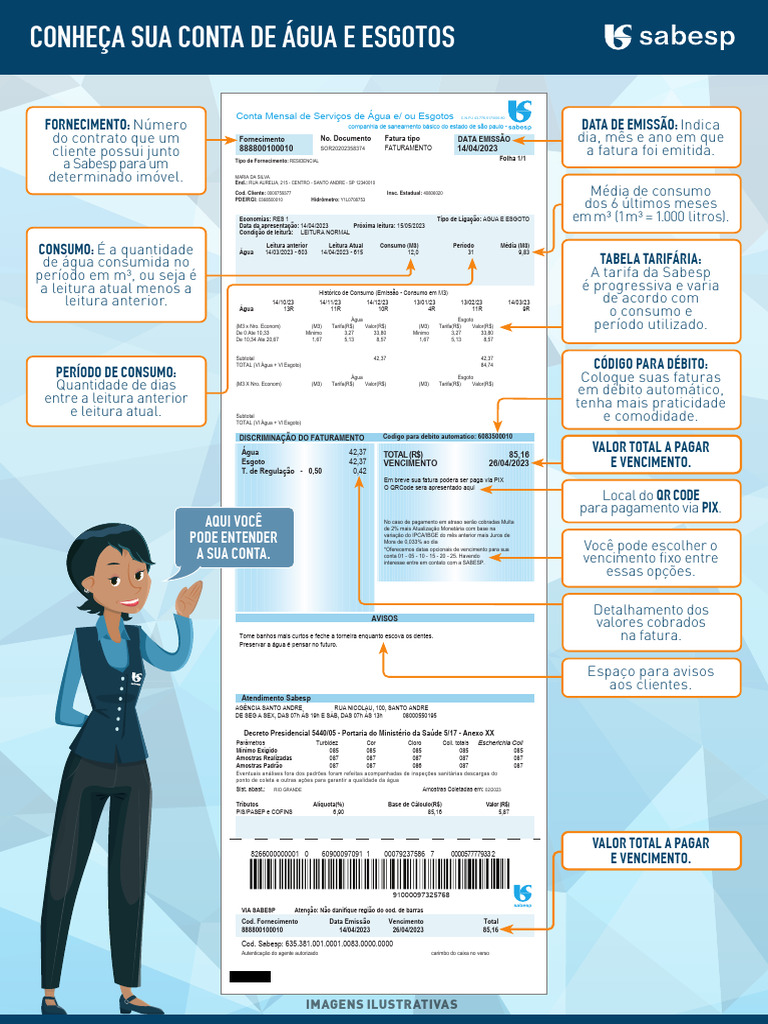 Fatura Sabesp | Download grátis PDF | Indústrias de serviços | Business