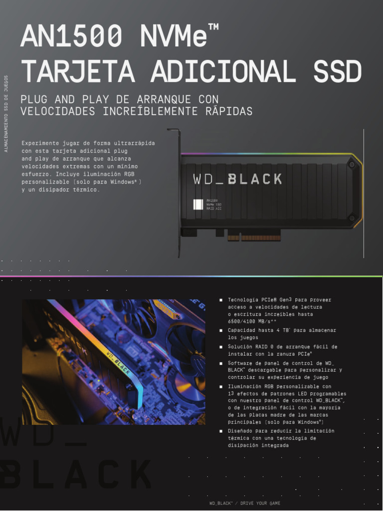 Data Sheet WD Black An1500 Nvme SSD | PDF