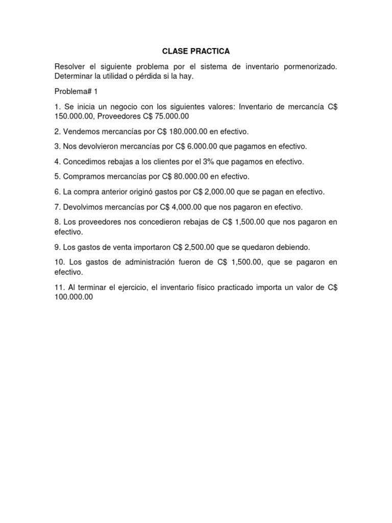 Clase Practica Inventario Analitico | PDF