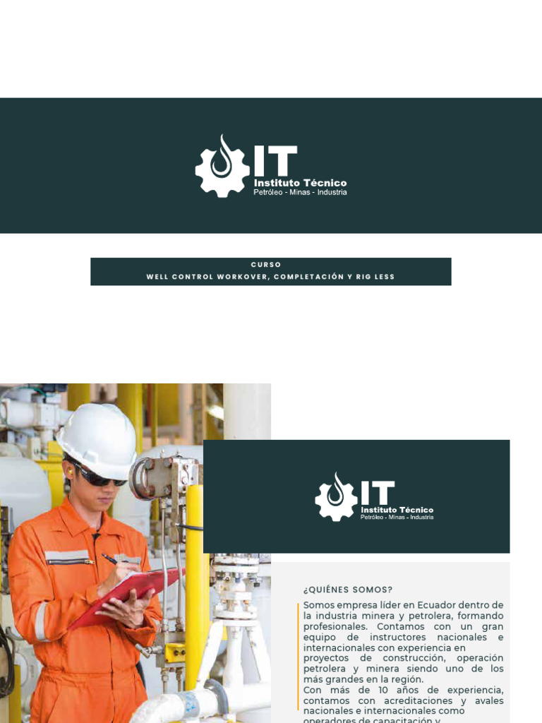 WELL CONTROL WORKOVER, Completacion y Rig Less | PDF