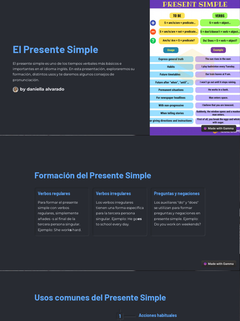 Present Simple in Spanish (Explanation) | PDF