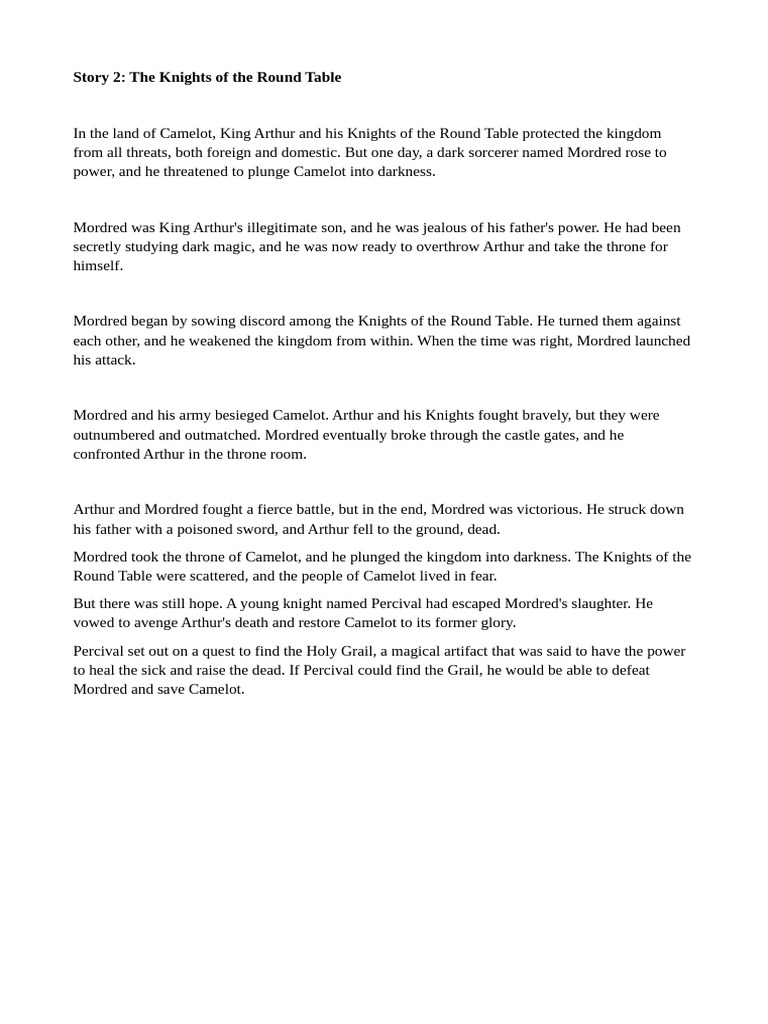 The Knights of The Round Table | PDF