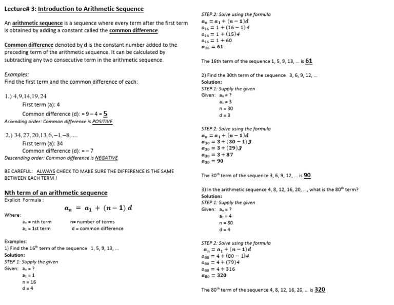 3-Introduction-to-Arithmetic-Sequence | PDF | Arithmetic | Applied Mathematics