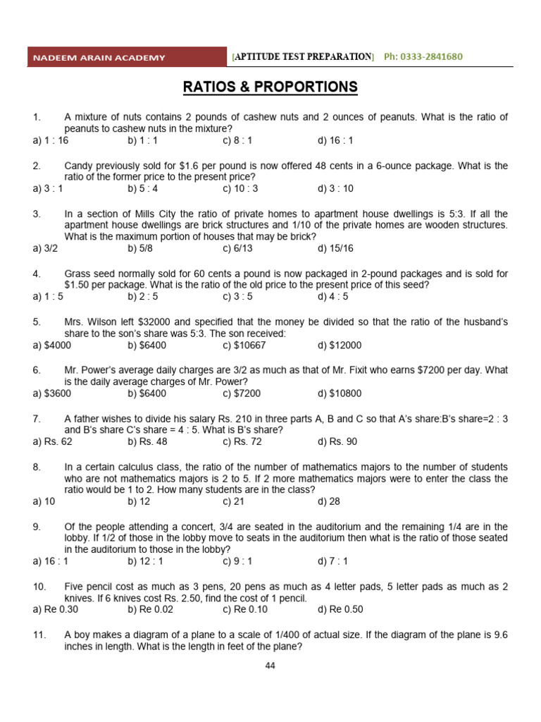 Ratio Prop 1 Page | PDF