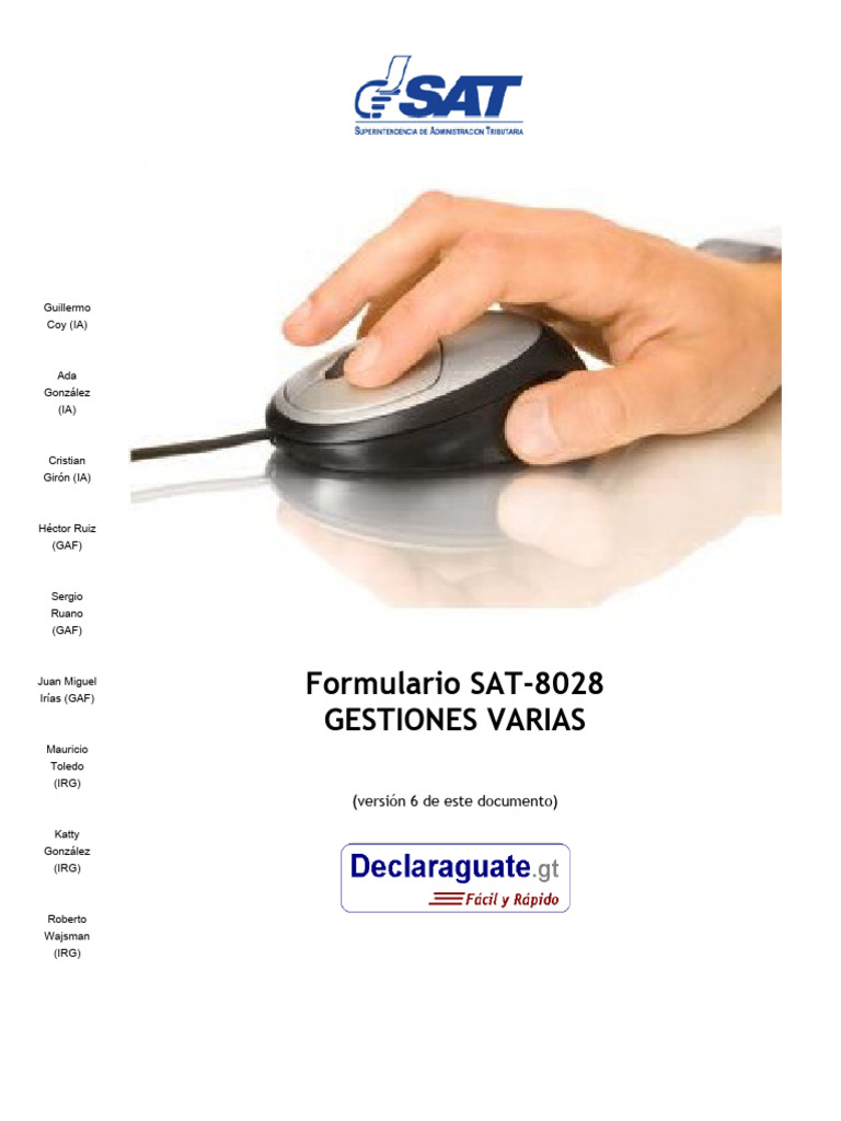 Formulario SAT-8028: Guía de Uso | PDF | aduana | Finanzas del gobierno