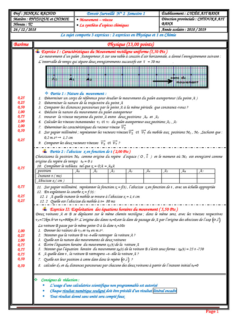 Controle 2 S1 PC TC | PDF