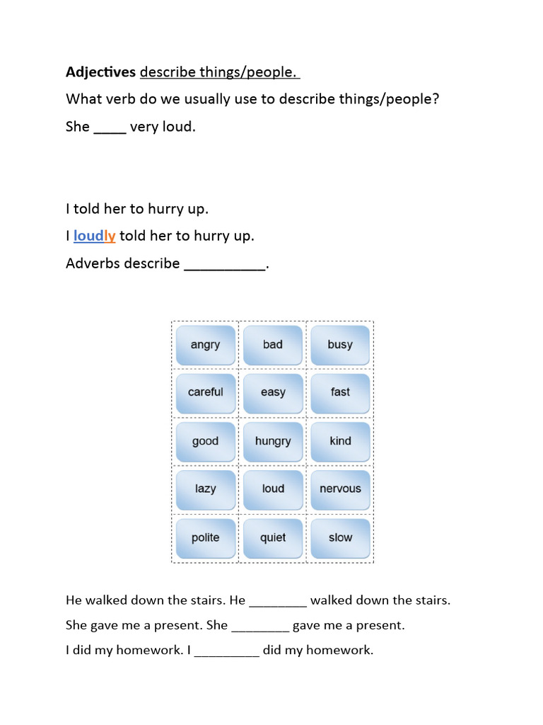 Spooky Adverb Exercises and Story | PDF