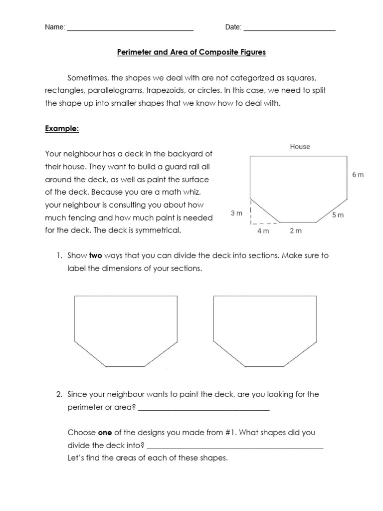Grade 8 - Math - Unit 5 - Perimeter and Area of Composite Figures | PDF