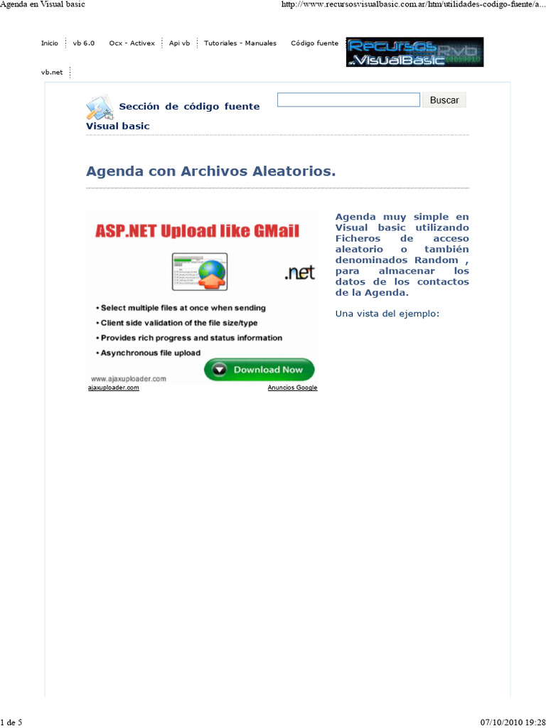 Agenda Con Archivos Aleatorios. | PDF | Básico | Software