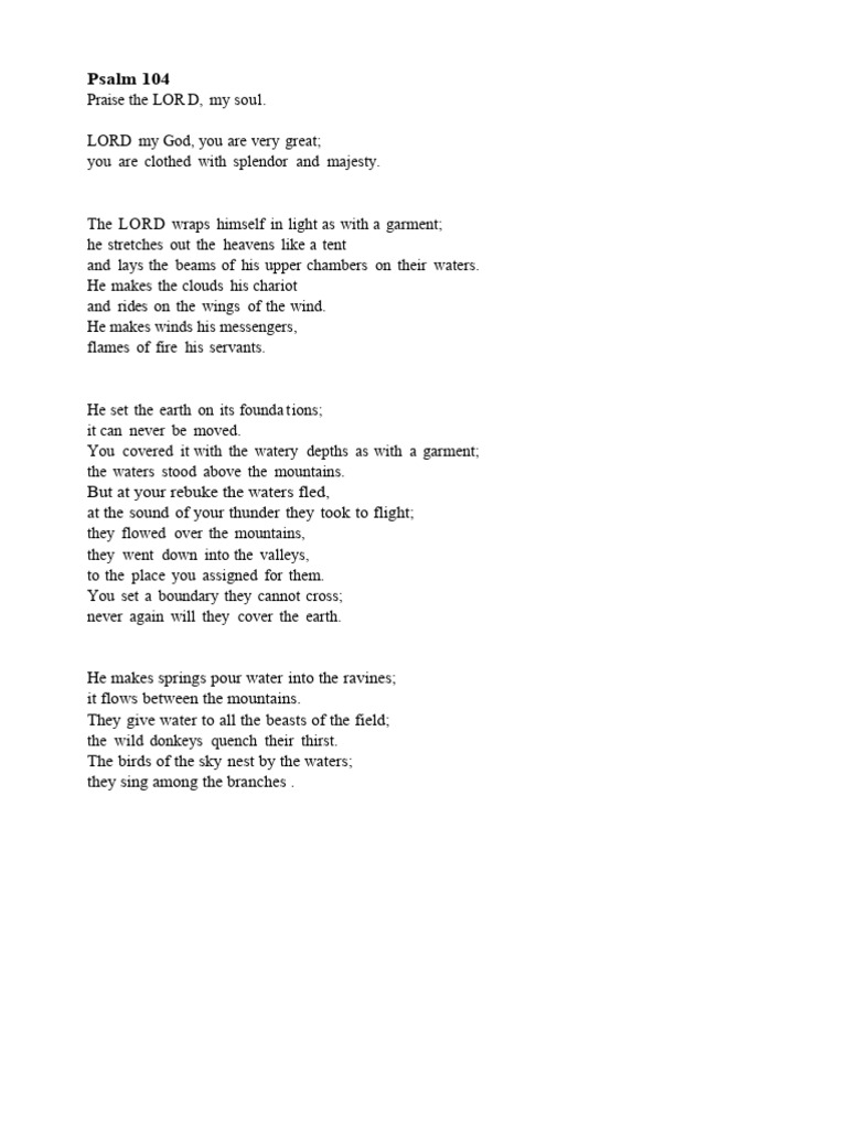 Choral Reading-Psalm 104-1 | PDF | Poetry